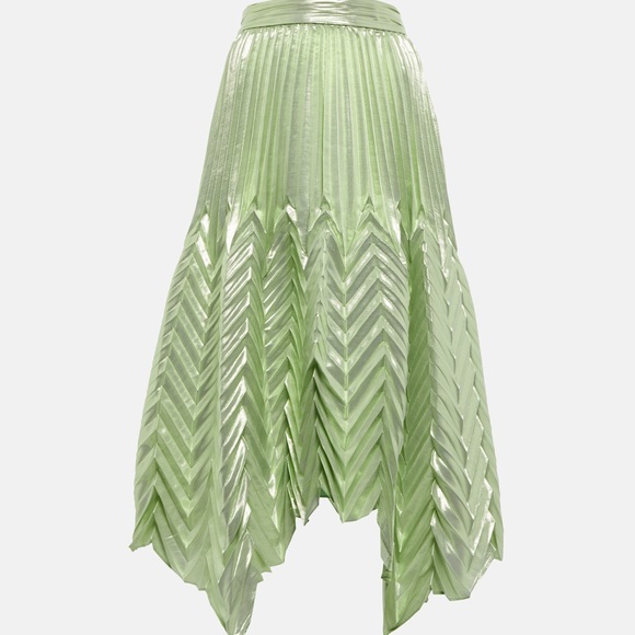 Jonathan Simkhai | Skirts | P9 Bnwt Jonathan Simkhai Cassia Metallic Chevron Skirt In Celery ...